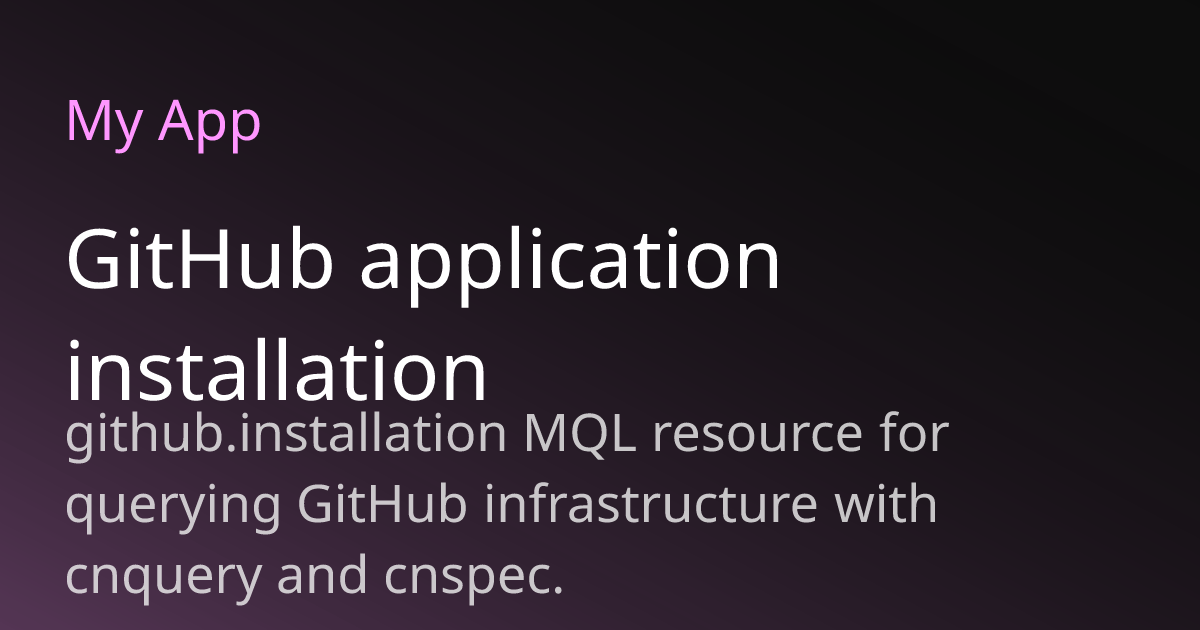 GitHub application installation | Mondoo Docs