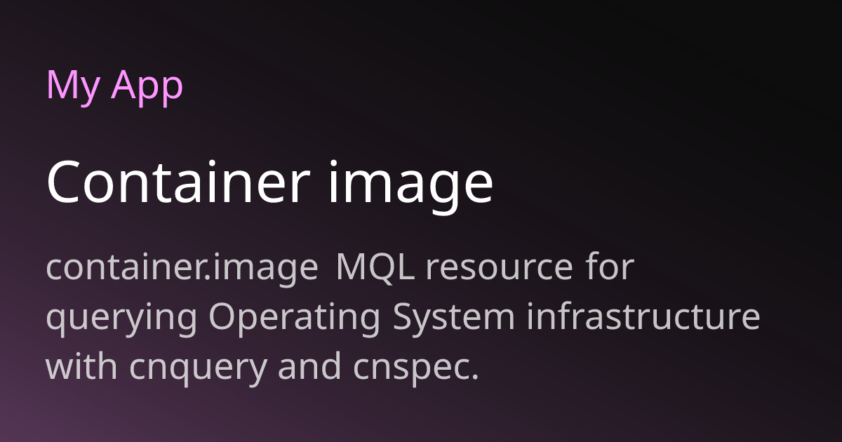 Container image | Mondoo Docs