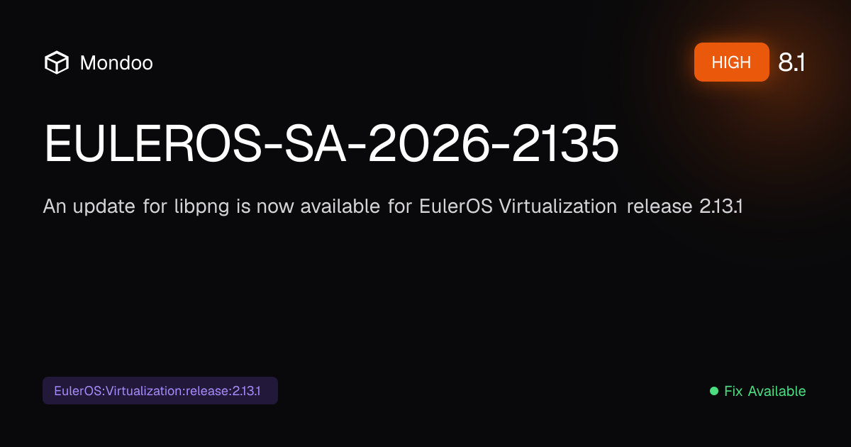 EULEROS-SA-2026-2135 | Mondoo Vulnerability Intelligence