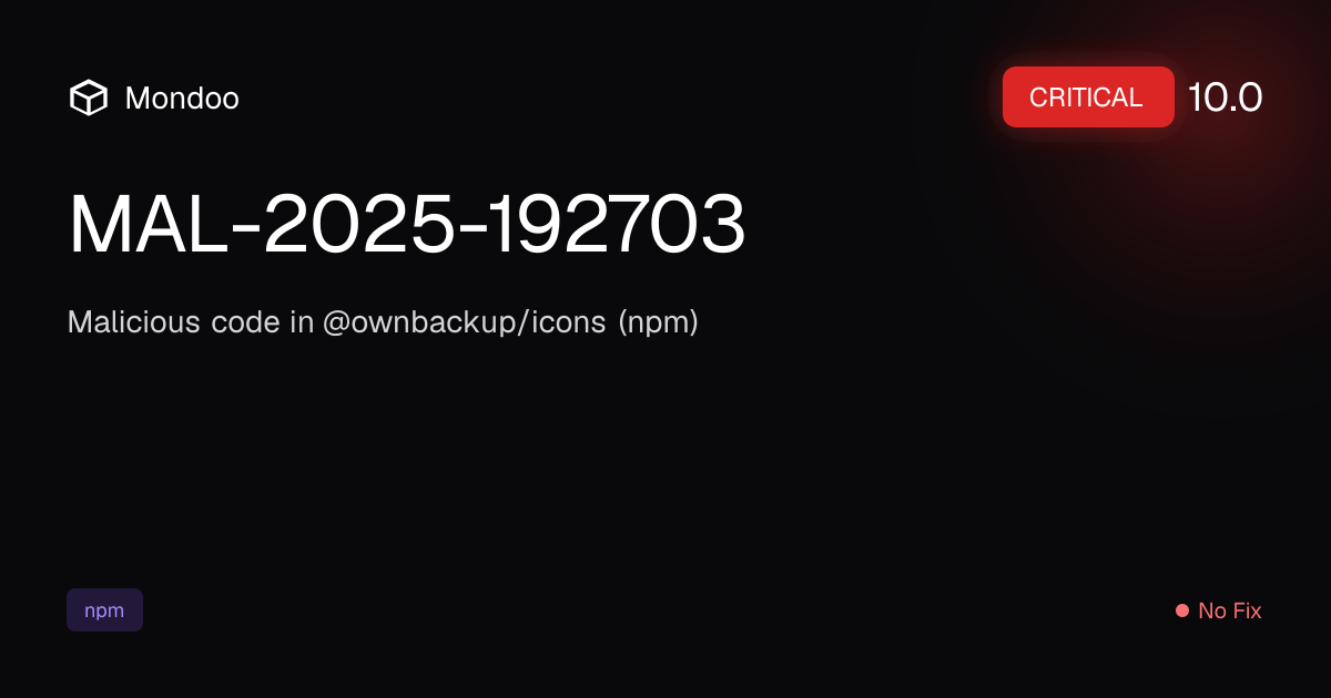 MAL-2025-192703 | Mondoo Vulnerability Intelligence