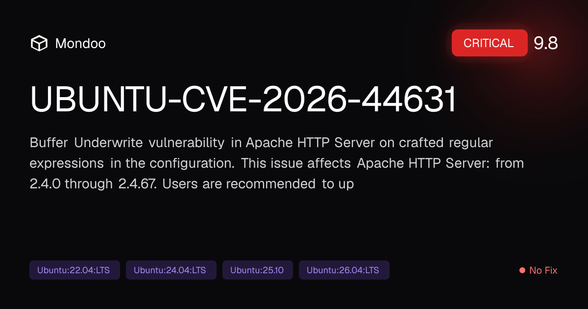 UBUNTU-CVE-2026-44631 | Mondoo Vulnerability Intelligence
